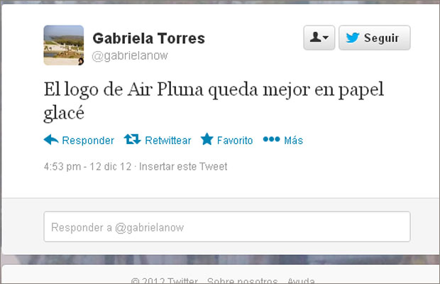 El logo de Pluna en las redes sociales