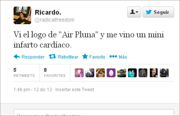 El logo de Pluna en las redes sociales