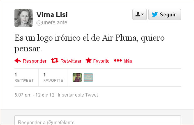 El logo de Pluna en las redes sociales