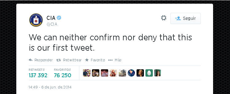 La CIA tiene cuenta de Twitter