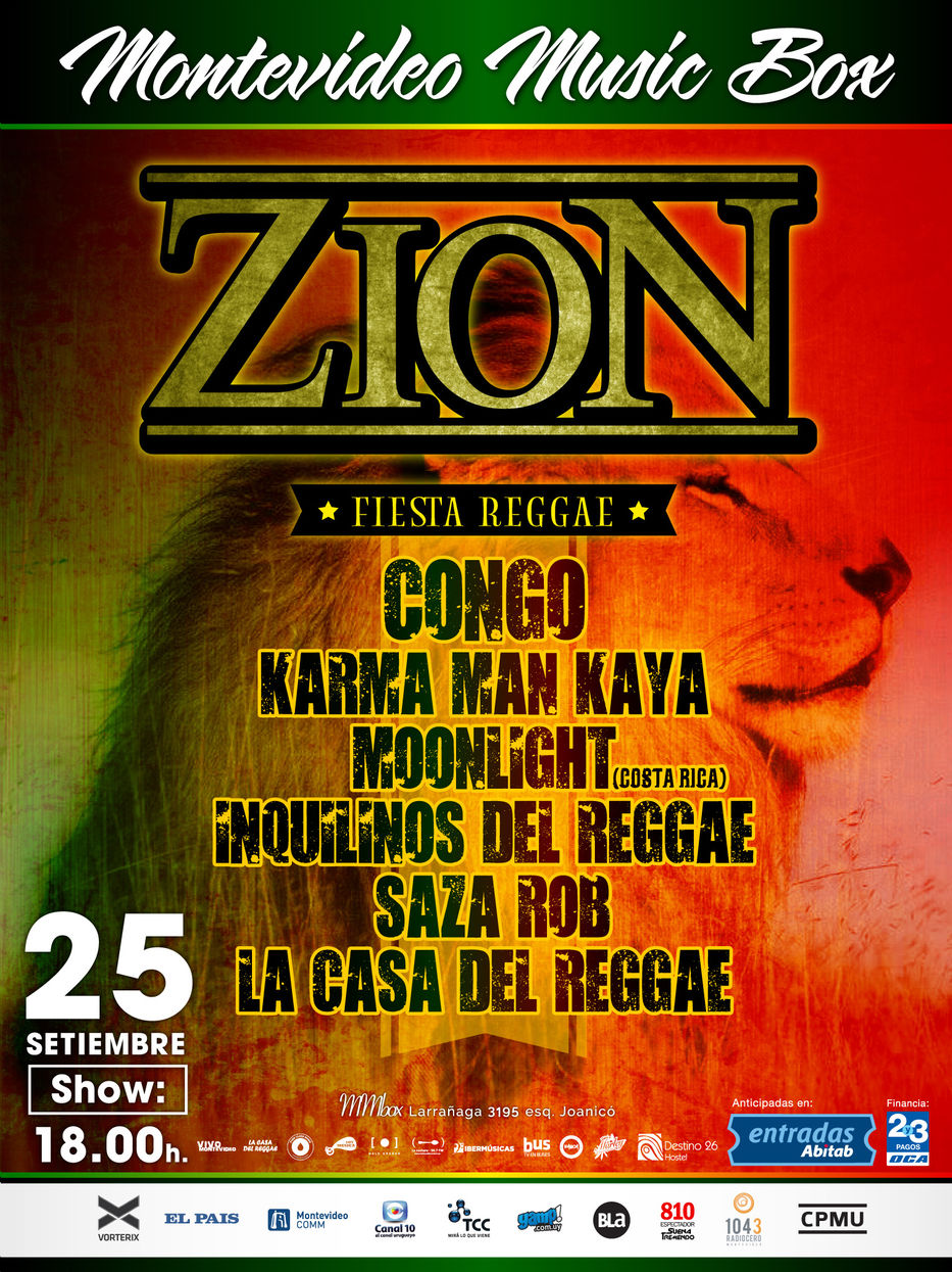 Zion Fest III: el 25 de setiembre, en Montevideo Music Box