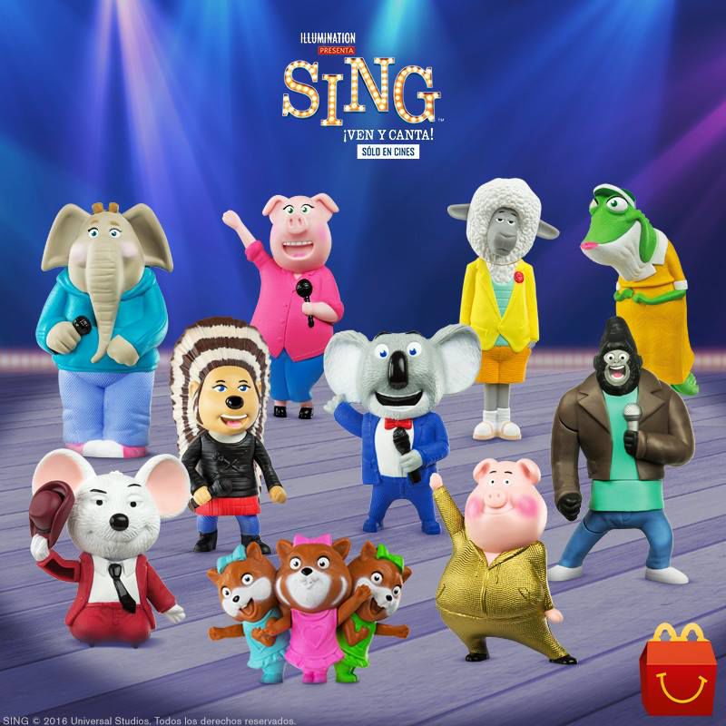 Los personajes de "Sing" comienzan el año cantando en McDonald’s