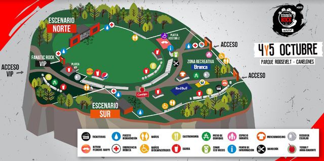 Cosquín Rock Uruguay 2019: mapa de actividades dentro del predio
