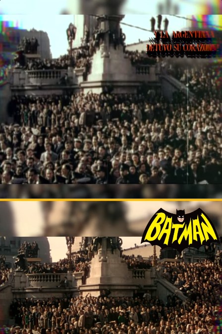 El funeral de Eva Perón, presente en una película de Batman