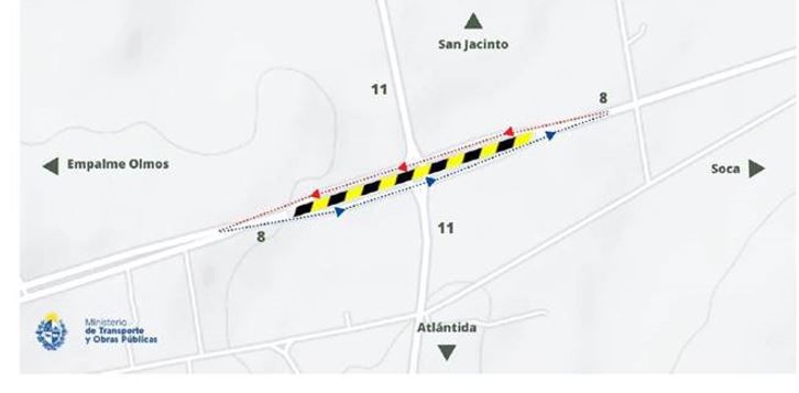 Cambios en la circulación por obras en ruta 8 desde el próximo viernes