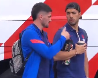 La historia del mate entre Suárez y De Paul continúa previo al choque ...