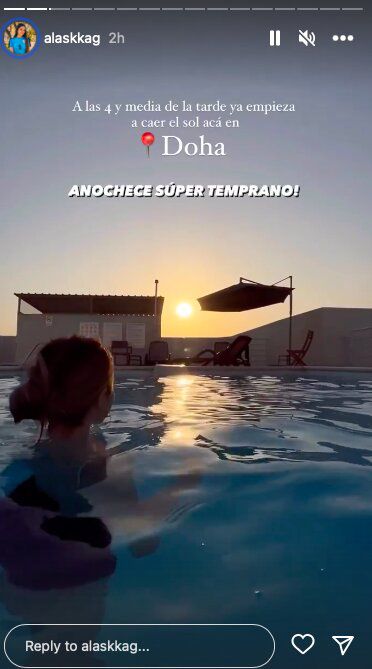 Gimena “Alaska” Sauchenco dejó espiar su intimidad en Doha: piscina con ...