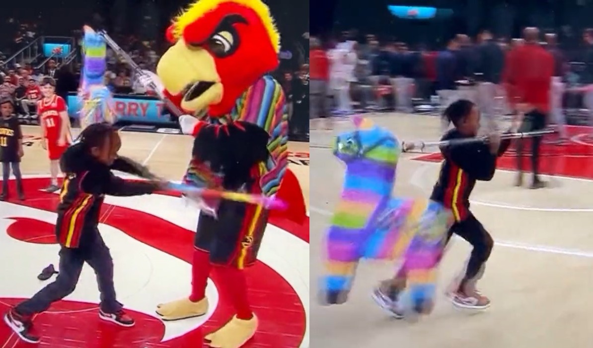 NBA: niño hincha de Atlanta Hawks le pegó a la mascota con un palo y se ...