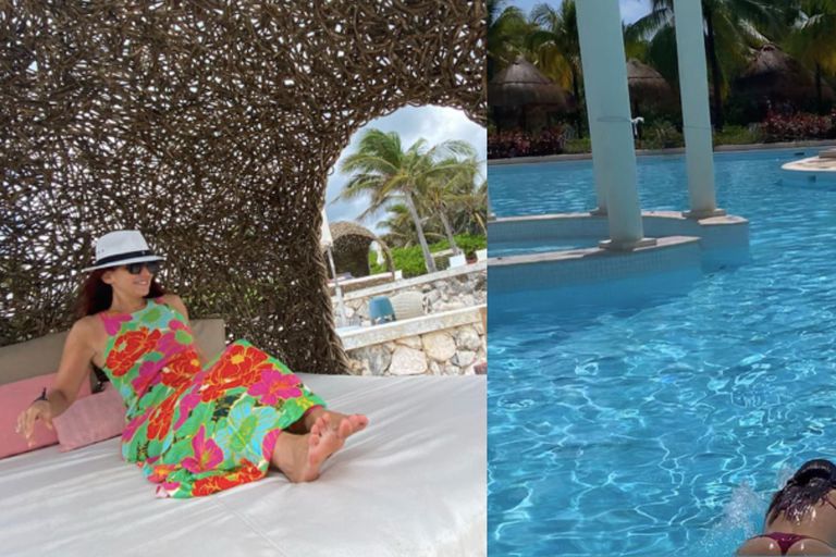 Los días de Luciana Acuña en México: piscina, sol y mucha diversión