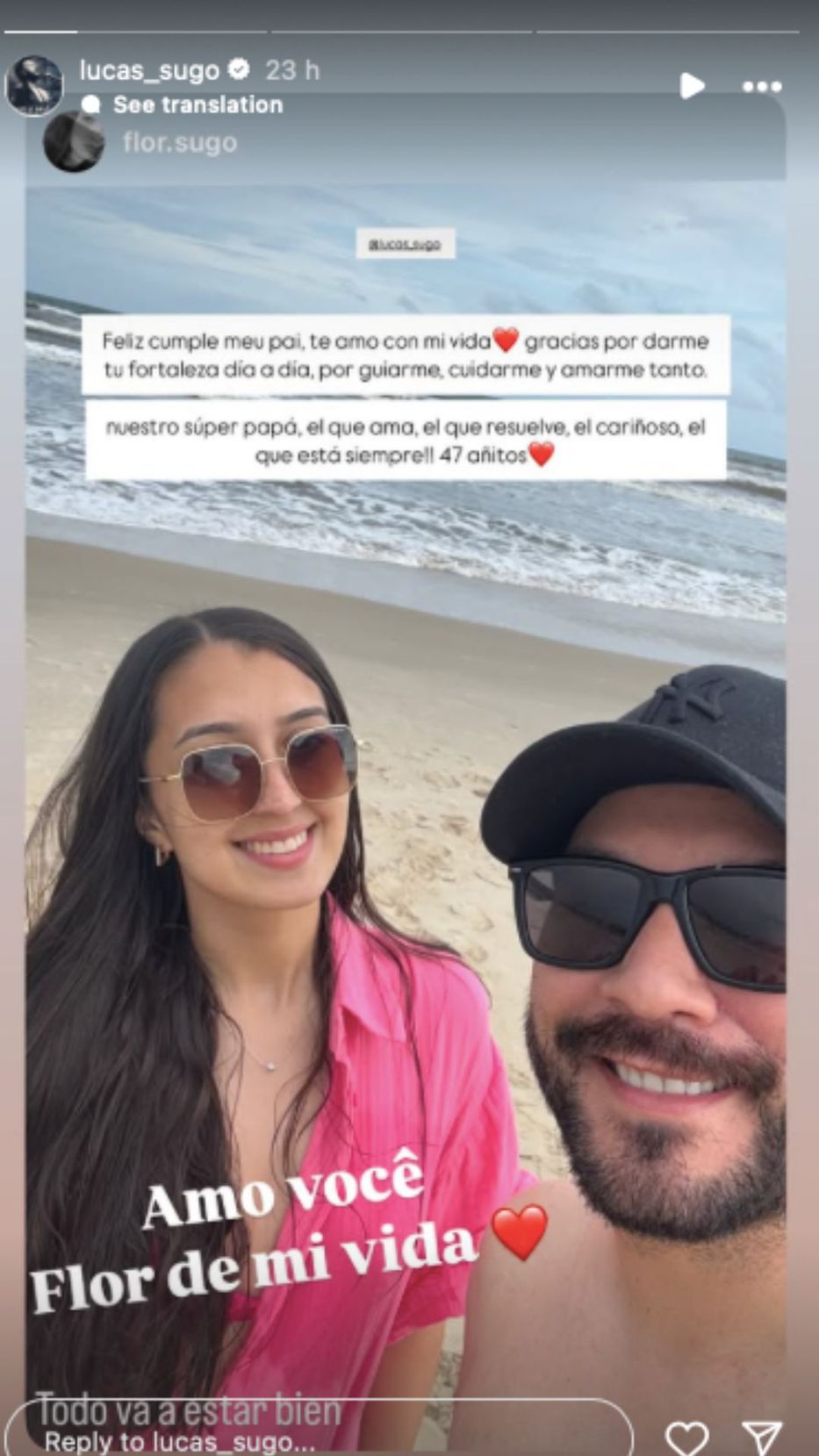 “Nuestro súper papá”: el saludo de la hija de Lucas Sugo al artista en su cumpleaños