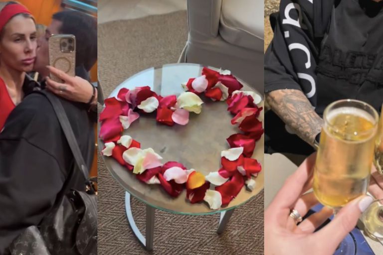 Anto Lima y Colo Ramírez celebraron su aniversario: pétalos de rosas y champagne