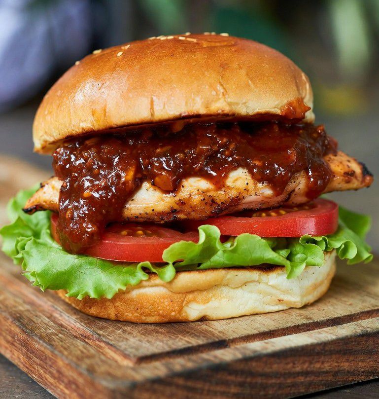 Sandwich de pollo con barbacoa . Gastronomia.com.uy