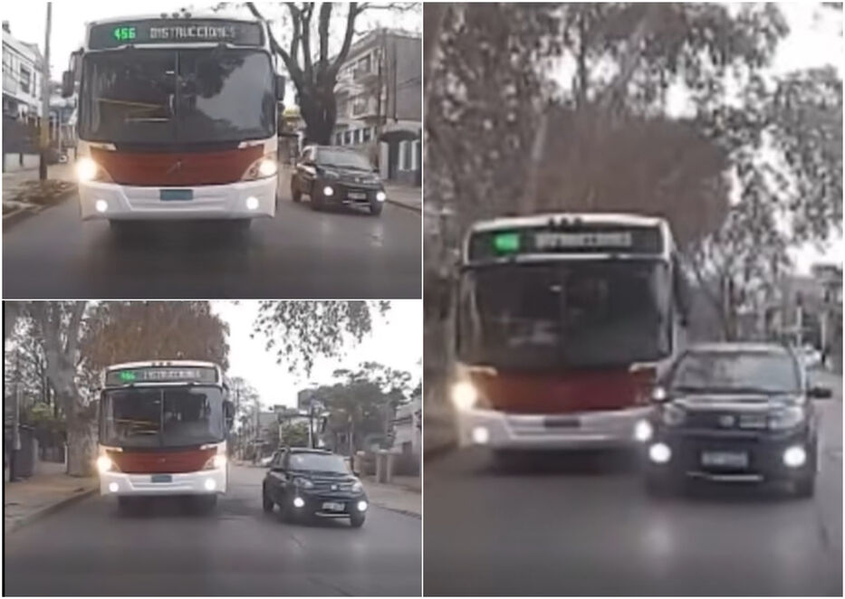 Rara maniobra: filman cómo auto encierra y choca, sin sentido, a un ...